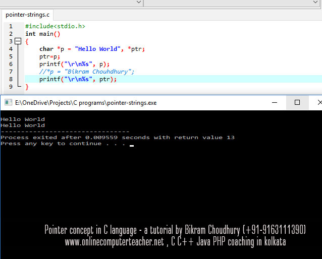 Tutorial On C Pointers String Handling Using Pointers Learn Photoshop C Java Python 